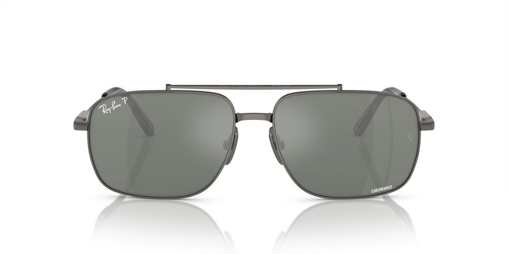 Ray-ban Michael Titanium Rb 8096 Unisex Grey Geometric Sunglasses ...